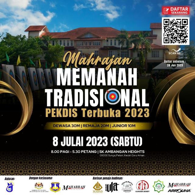 Mahrajan Memanah Tradisional PEKDIS Terbuka 2023 - Takwim Memanah